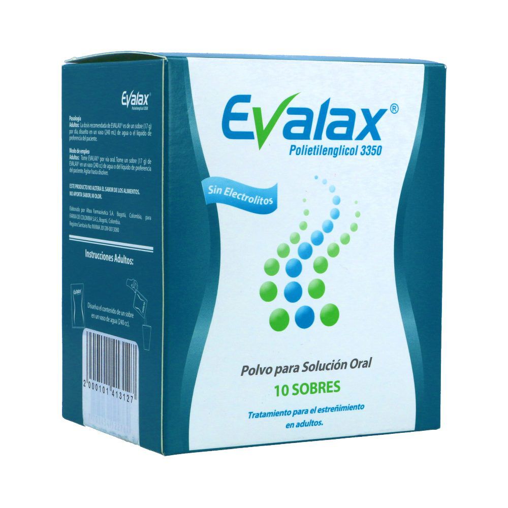 Evalax Polvo Oral Sin Electolitos Caja X 10 Sobres X 17Gr