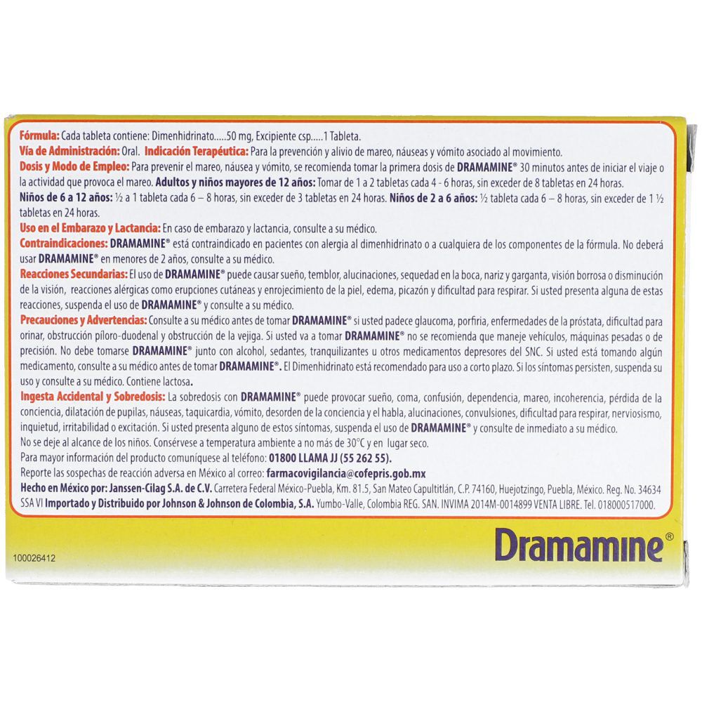 Dramamine Tabletas Caja X 24
