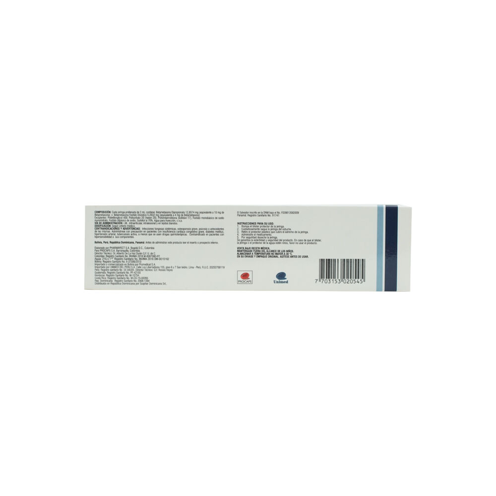 Betaduo Caja X 1 Jeringa Prellenada X 2 mL Suspensión Inyectable