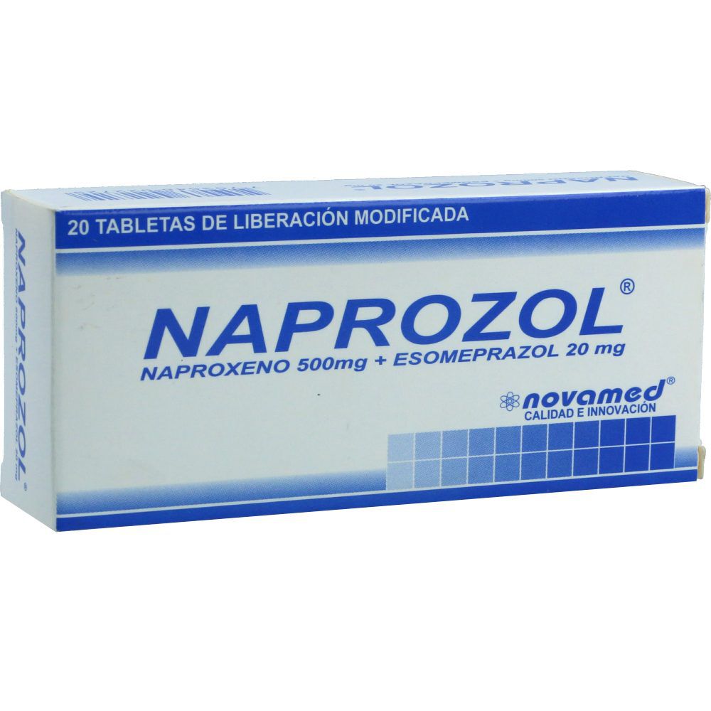 Naprozol Tabletas Liberación Modificada (500+20)Mg Caja X 20
