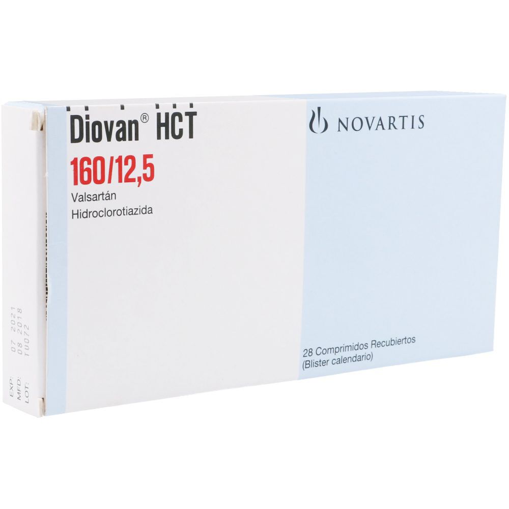 Diovan HCT Tabletas Recubiertas 160Mg+12.5Mg Caja X 28