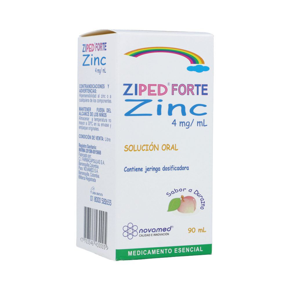 Ziped Forte 4Mg/mL Solución Oral Frasco X 90mL Durazno