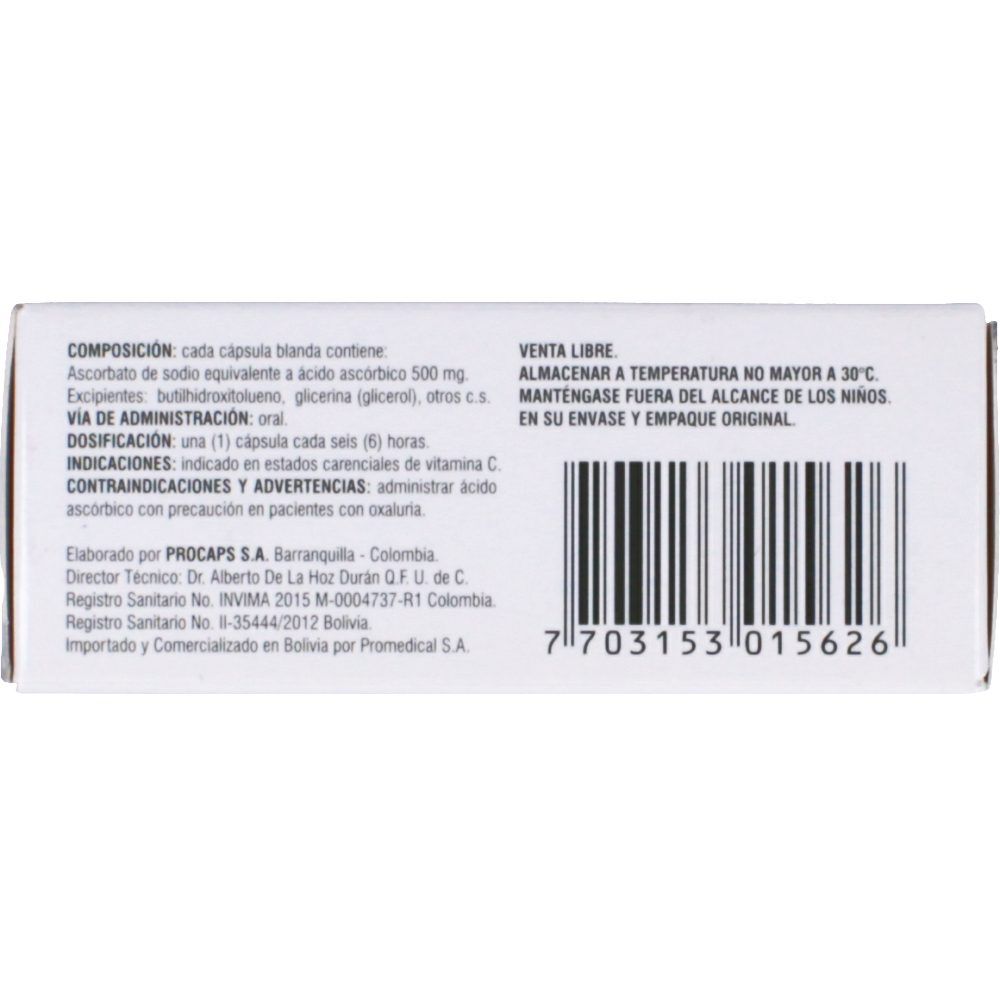 Lemovit Cápsulas Líquidas 500Mg Caja X 30