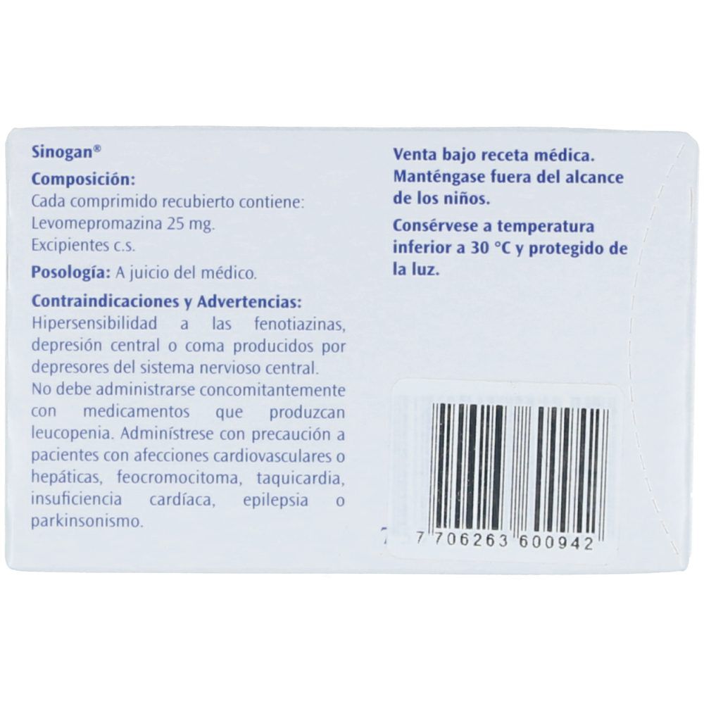 Sinogan 25Mg Caja X 20 Tabletas Recubiertas