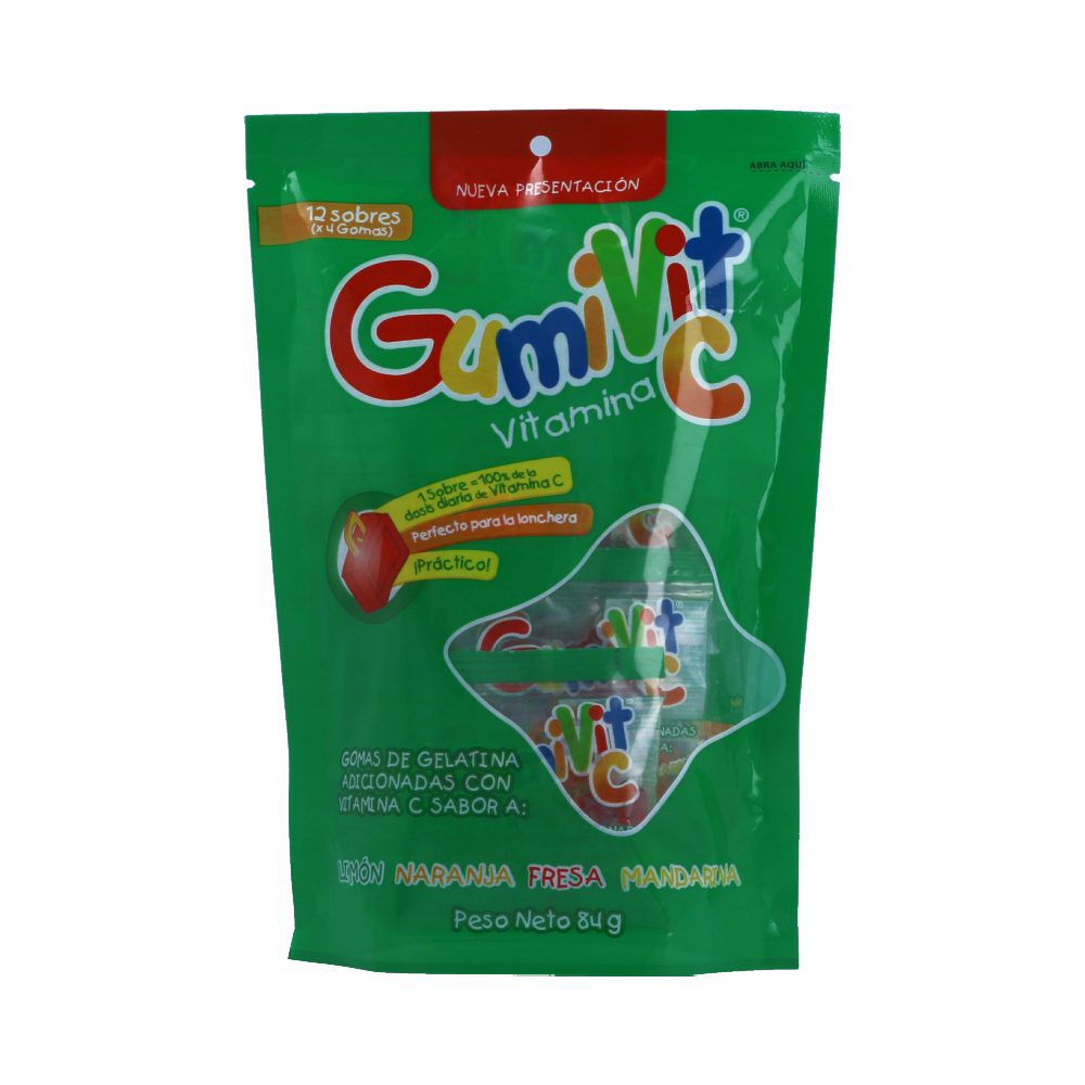 Gumivit C Gomas de Gelatina Adicionadas con Vitamina C Paquete X 12 Sobres