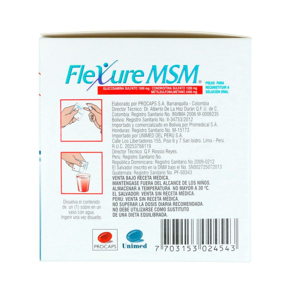 Flexure MSM Polvo Sabor Fresa (2400+1500+1200)Mg Caja X 30