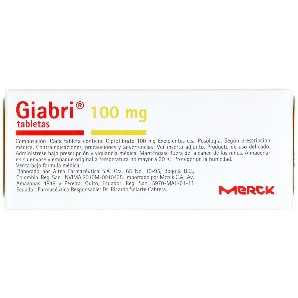 Giabri 100Mg Caja X 30 Tabletas