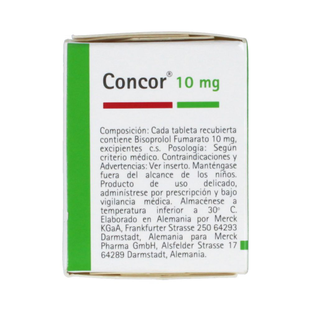 Concor Tabletas Recubiertas Via Oral 10Mg Frasco X 30