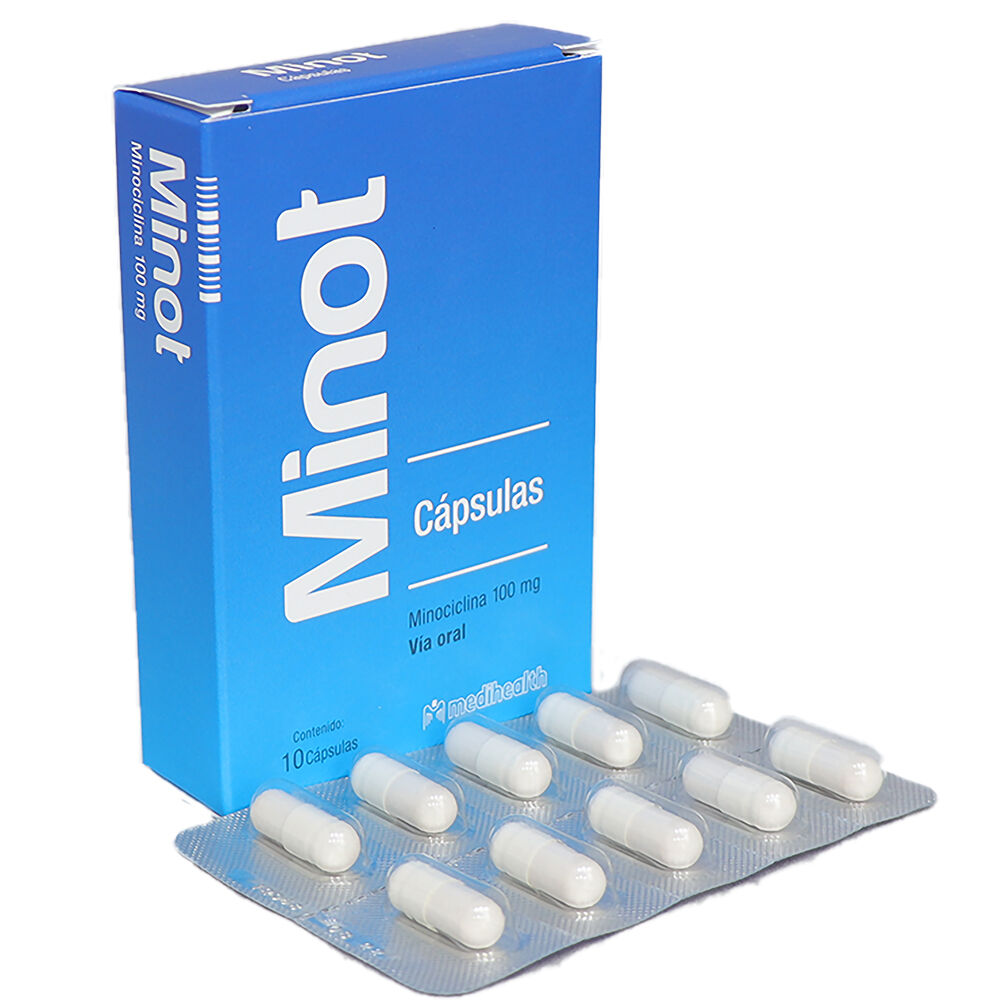 Minot 100 mg - Minociclina · 10 Cápsulas