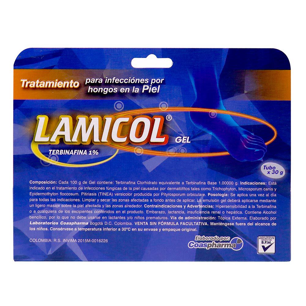 Lamicol 1% Gel Tópico Tubo X 30Gr