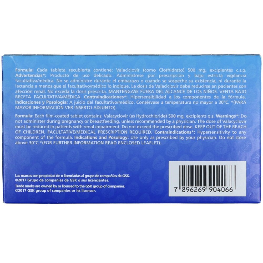 Valtrex 500Mg Caja X 10 Tabletas