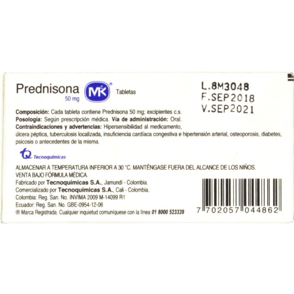 Prednisona 50Mg Blister X 10 Tabletas