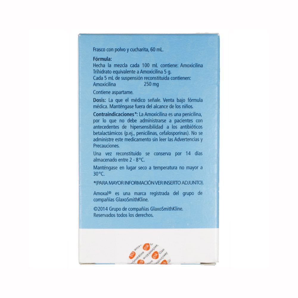 Amoxal 250Mg/5mL Suspensión Oral Frasco X 60mL