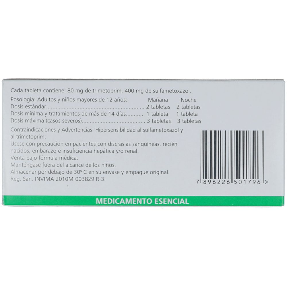 Bactrim 80Mg+400Mg Caja X 20 Tabletas