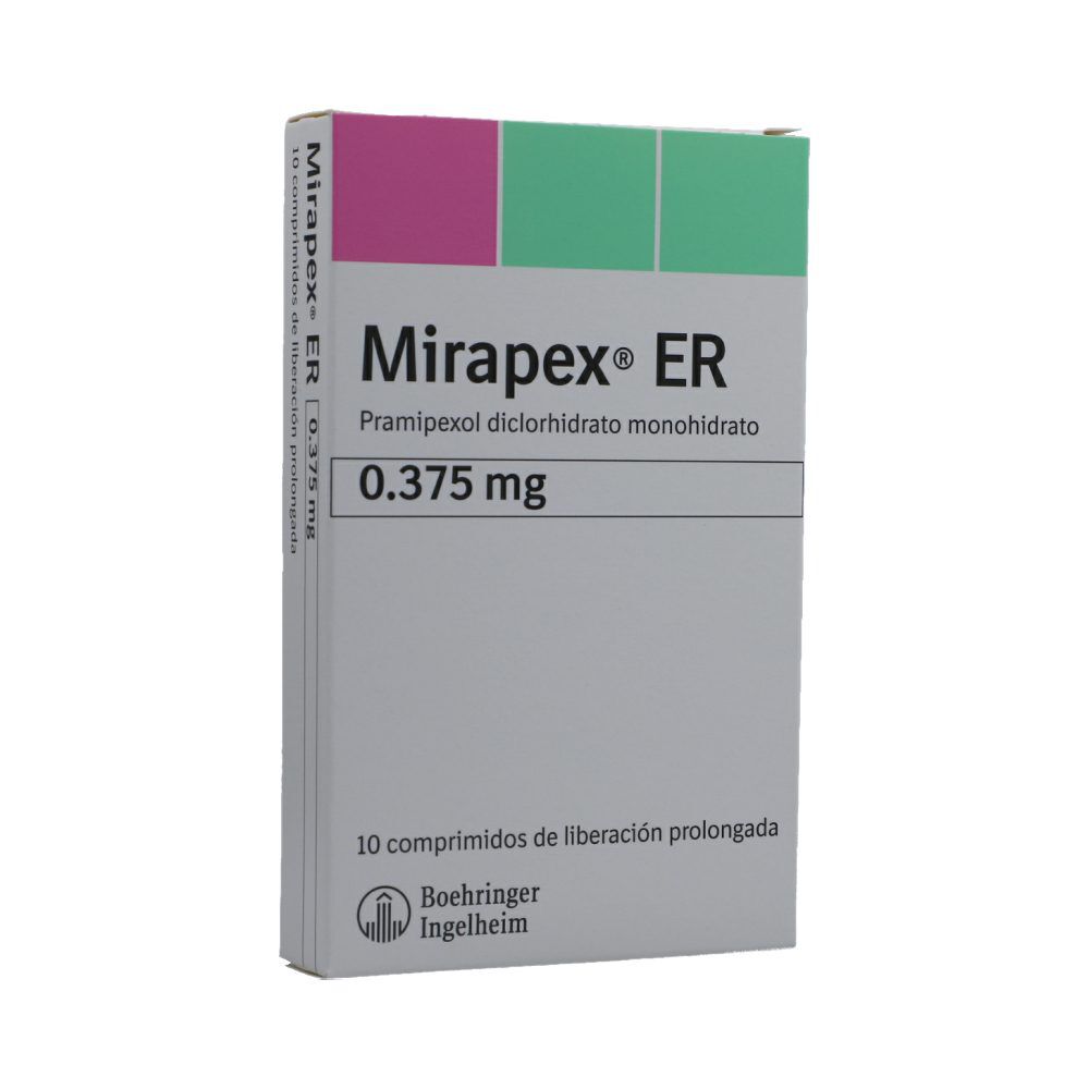 Mirapex ER Tabletas Liberación Prolongada 0.375Mg Caja X 10
