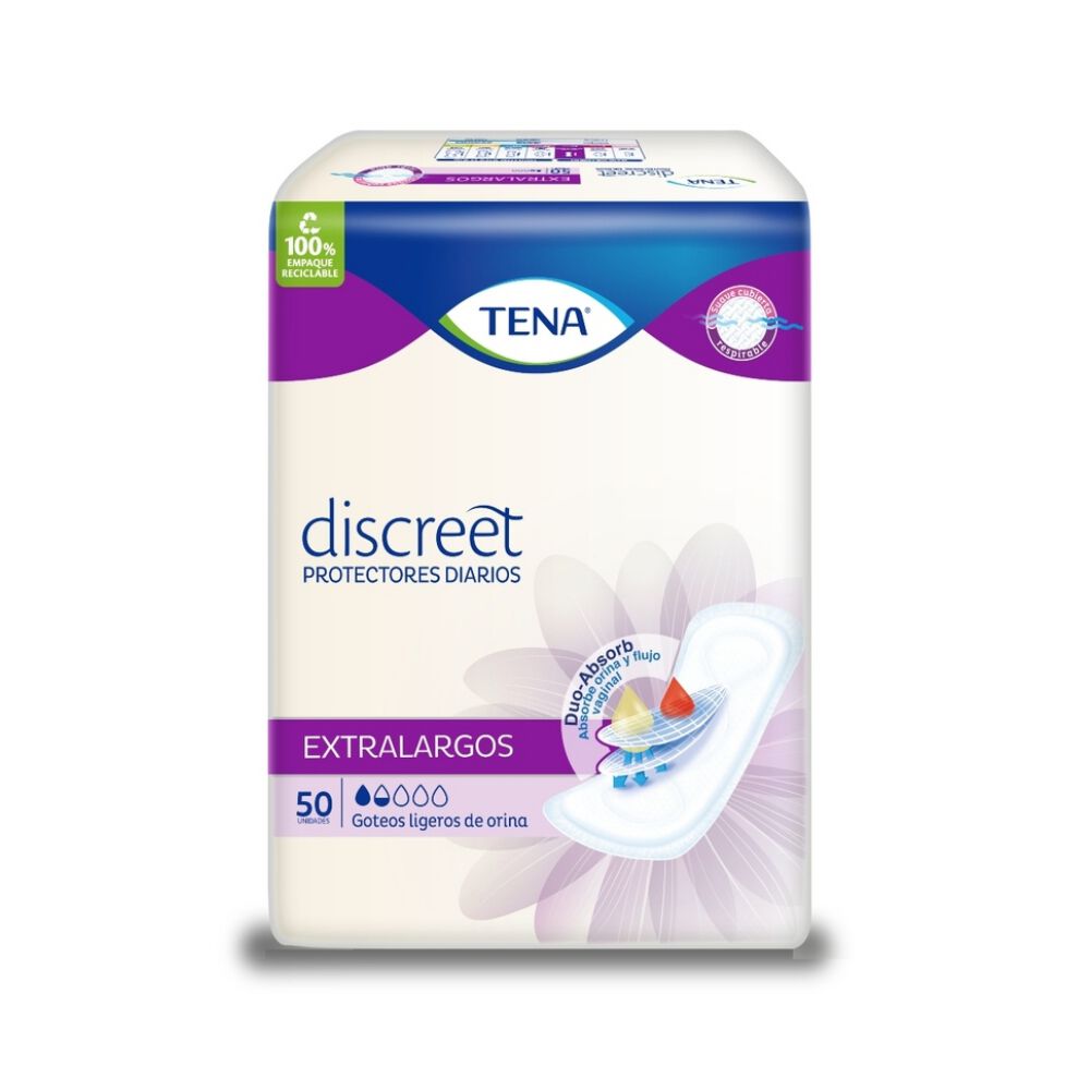 Protectores Diarios Tena Discreet Extralargos Paquete X 50