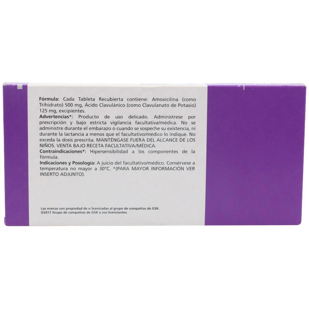 Clavulin Tabletas Recubiertas 500Mg+125Mg Caja X 14