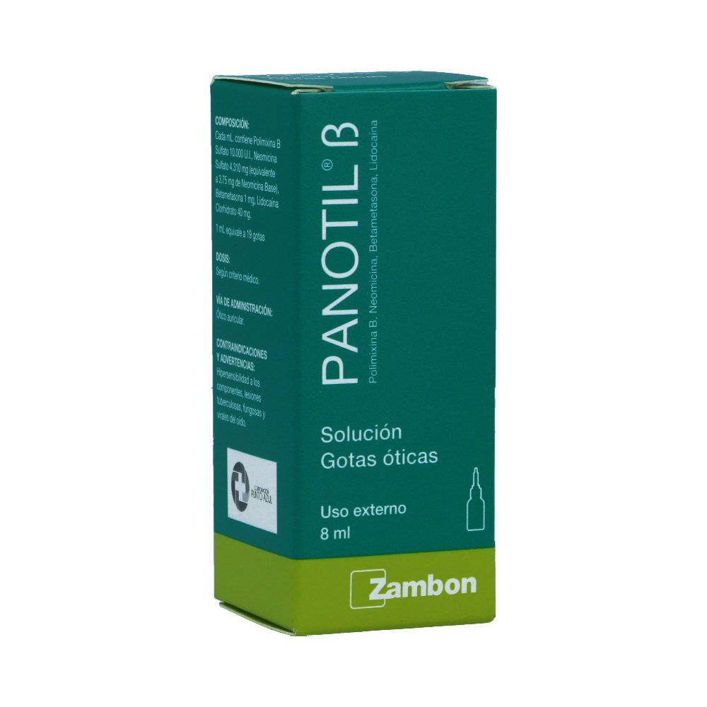 Panotil Beta Solución Gotas Ótica 10000Ui+3.75Mg+1Mg+40Mg Frasco X 8mL