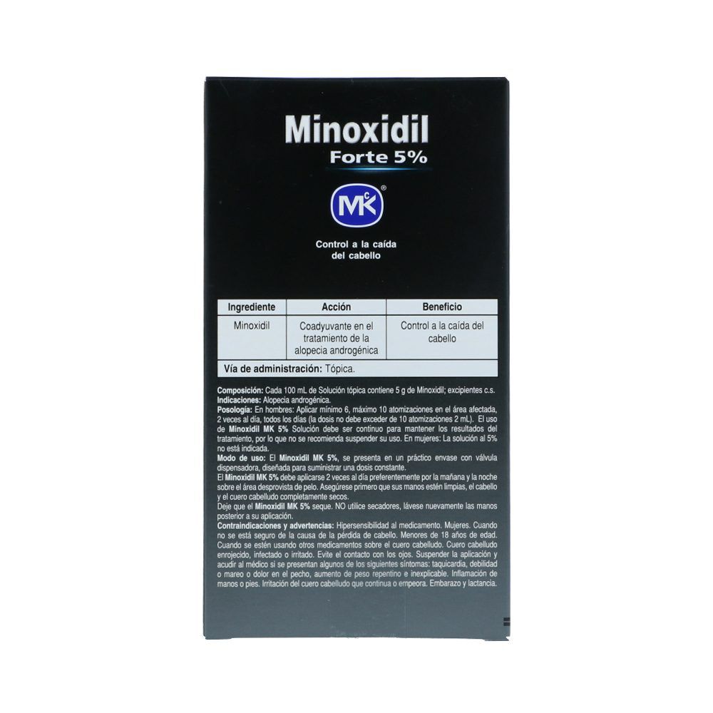 Minoxidil Forte Mk 5% Frasco X 60mL Solución Tópica