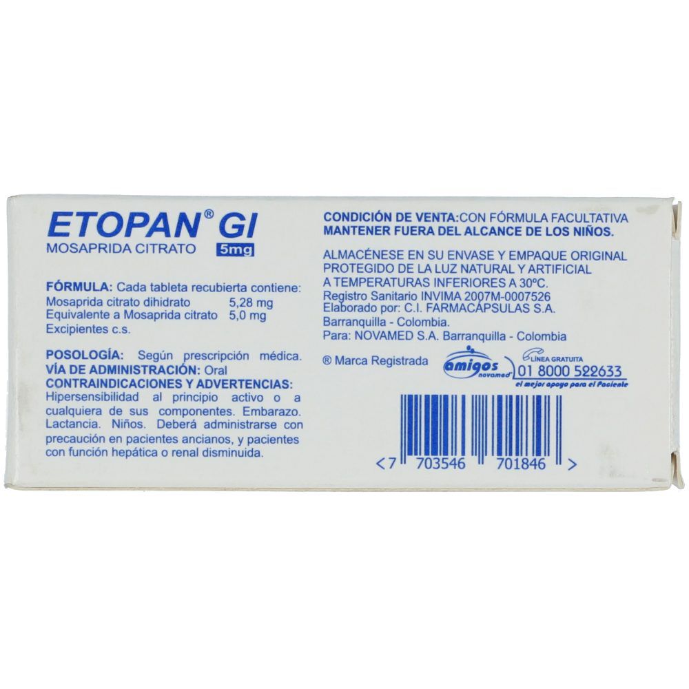 Etopan Gi 5Mg Caja X 30 Tabletas