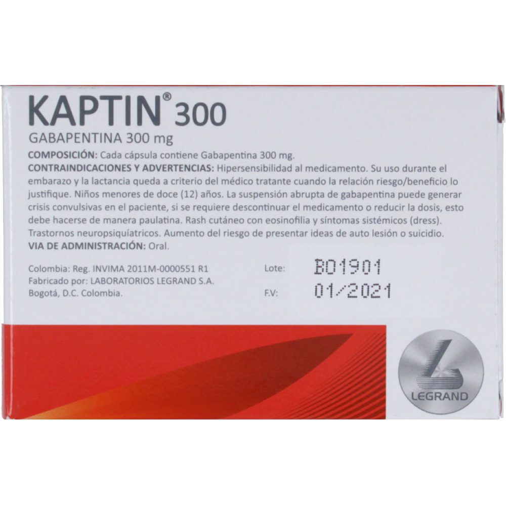 Kaptin 300Mg Caja X 30 Cápsulas