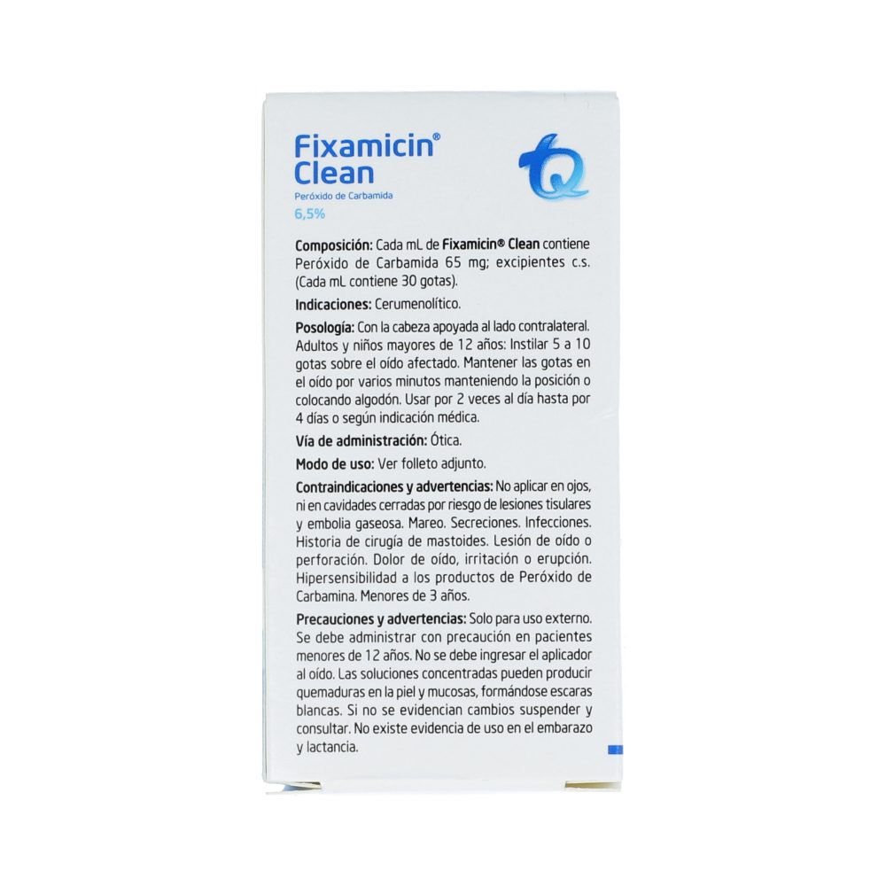 Fixamicin Clean Solución Ótica 6.5% Frasco X 15Ml