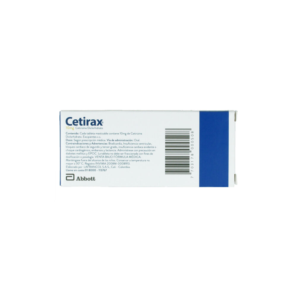 Cetirax 10Mg Caja X 10 Tabletas
