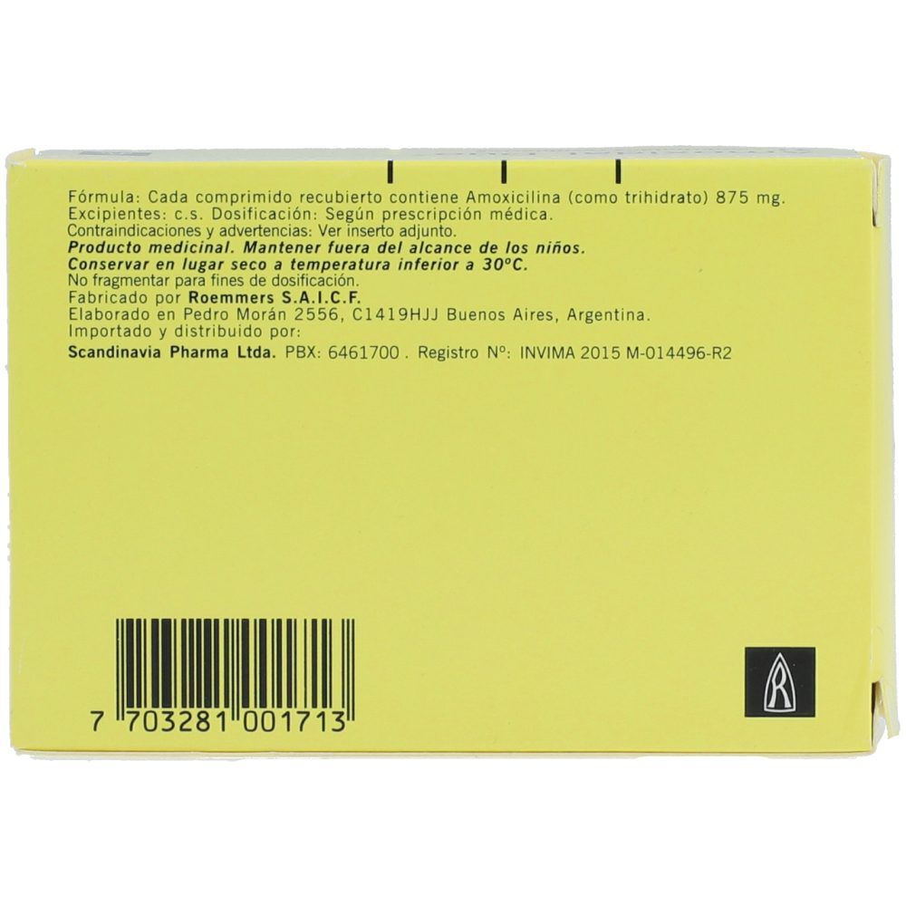 Amoxidal Dúo Comprimidos Recubiertos 875Mg Caja X 21