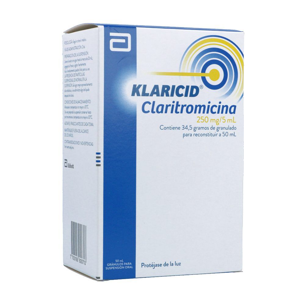 Klaricid 250Mg/5mL(5%) Suspensión Oral Frasco X 50mL