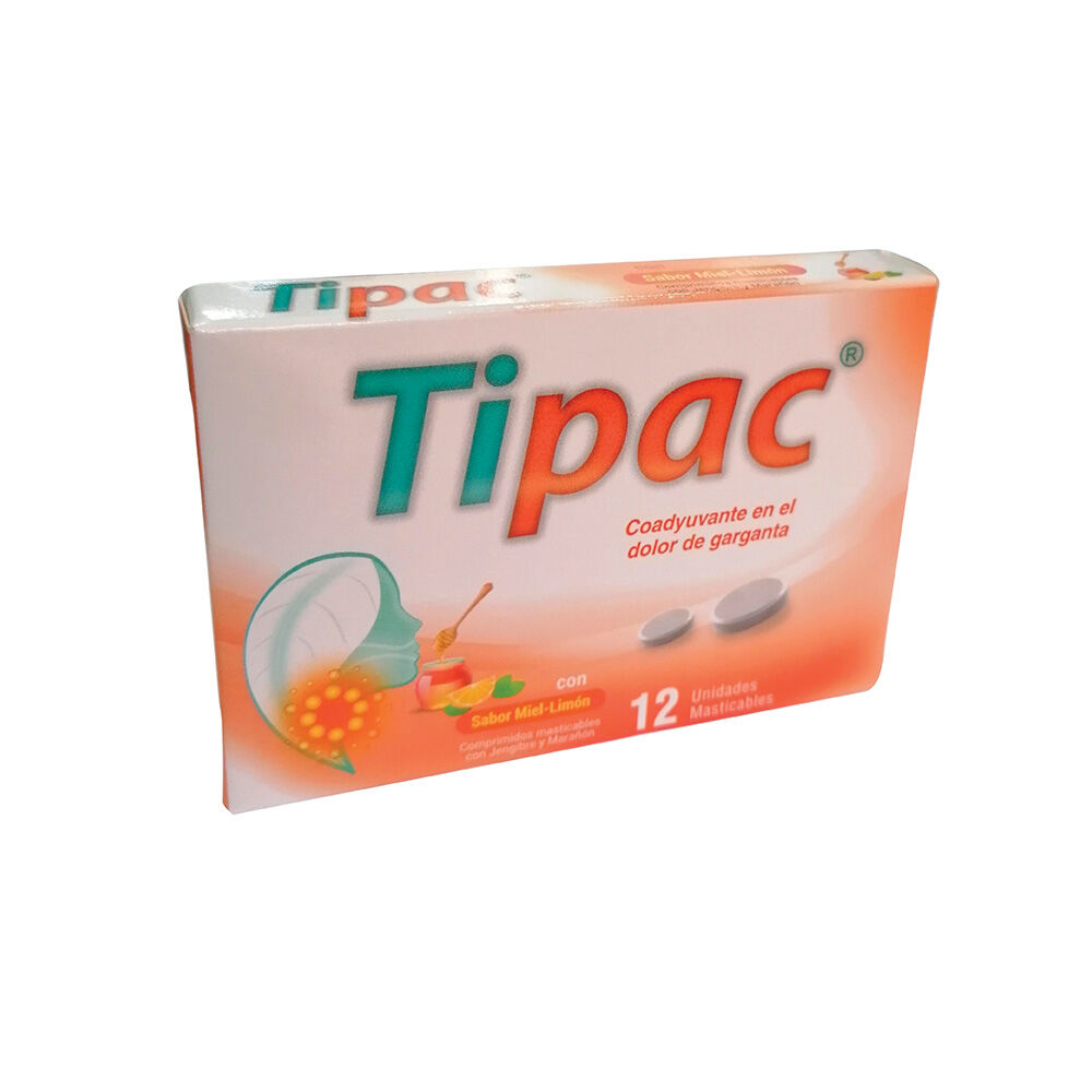 Tipac Tabletas Masticables Sabor a Miel Limón Caja X 12