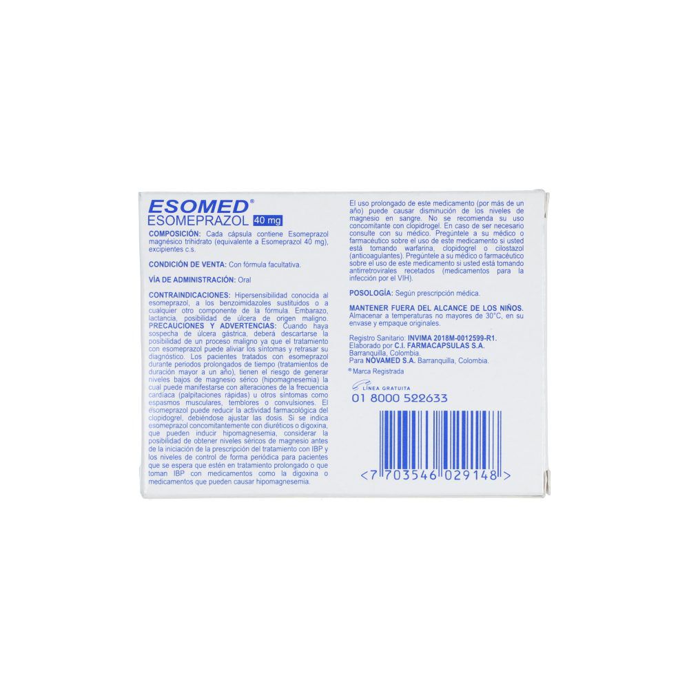 Esomed 40Mg Caja X 14 Cápsulas