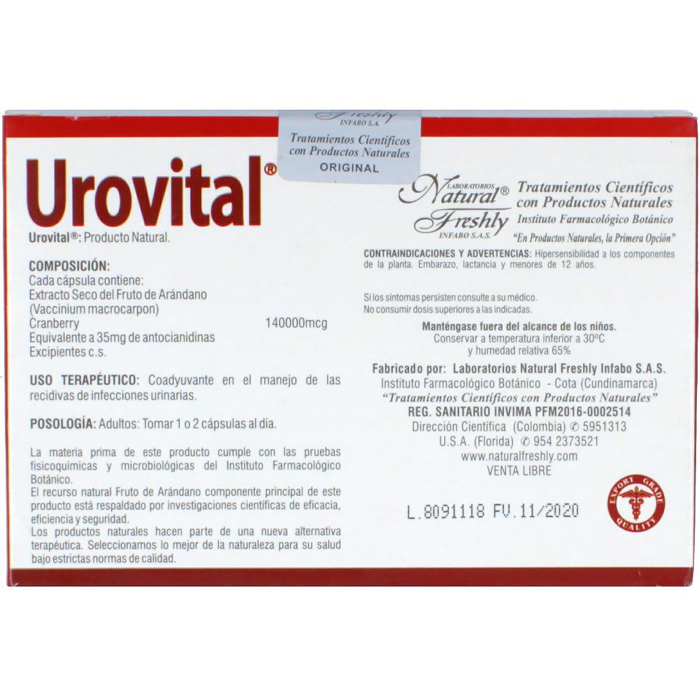 Urovital Cápsulas Cranberry Caja X 60