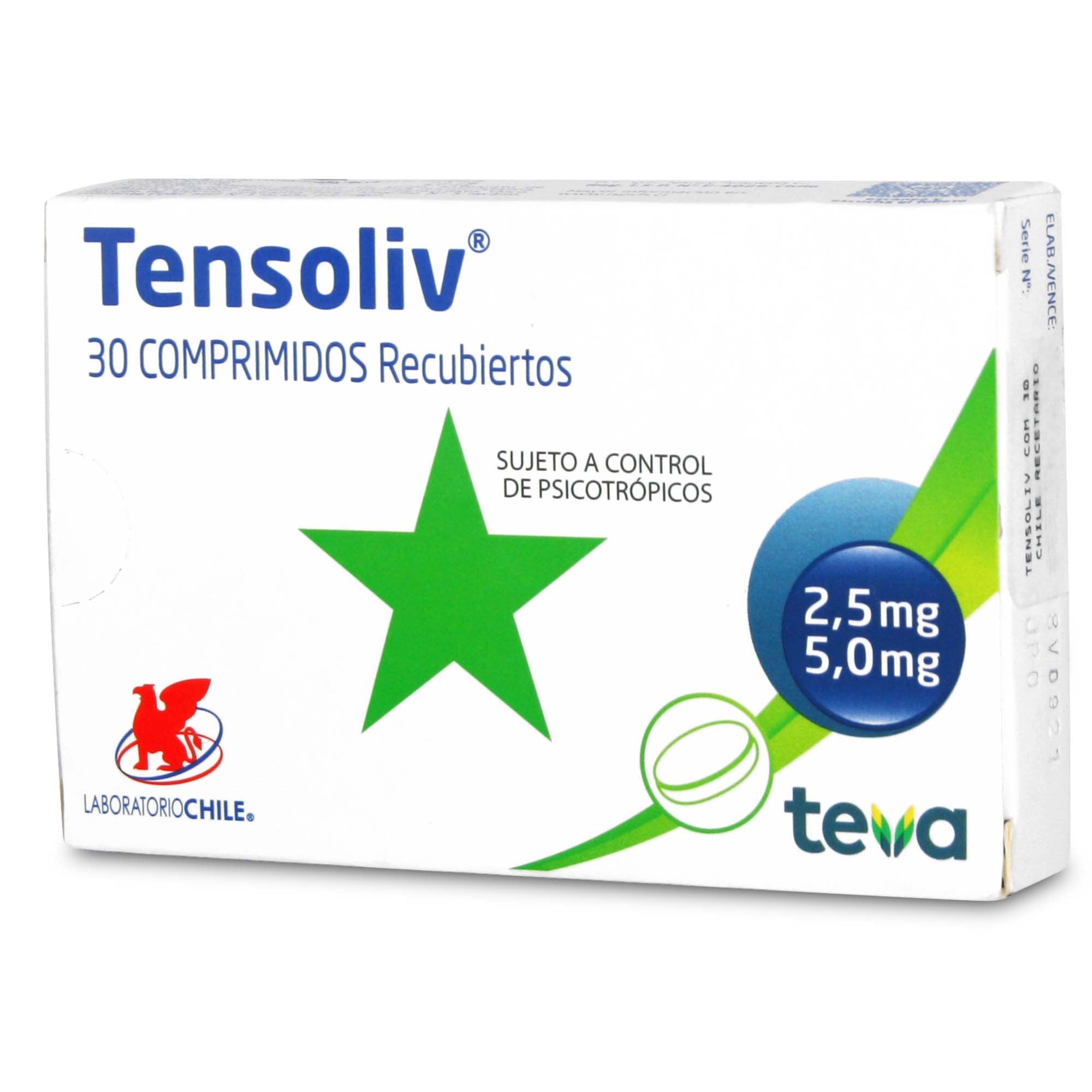 Tensoliv Clordiazepoxido 5 mg 30 Comprimidos | Los expertos en ahorro ...