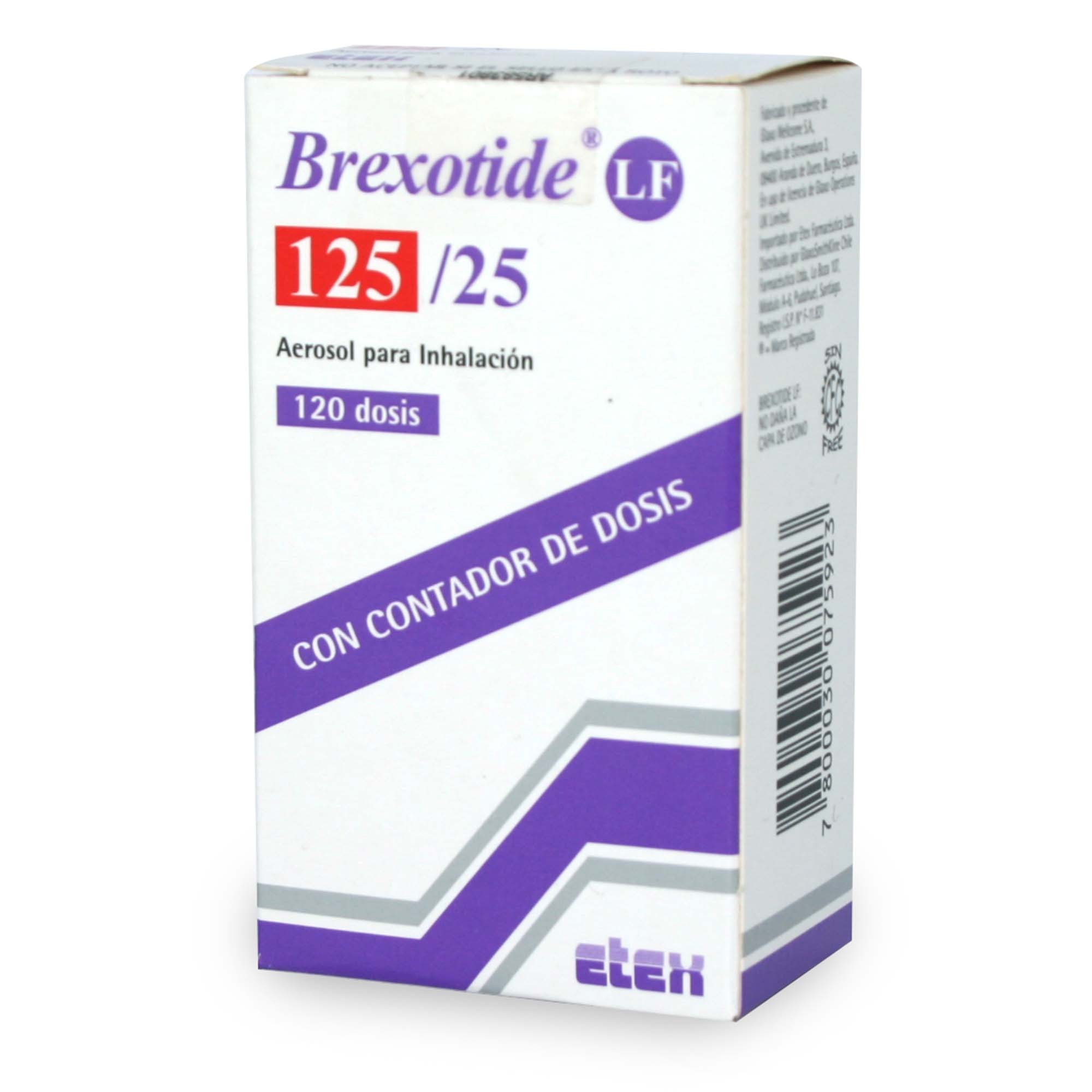 Brexotide Lf 125/25 Salmeterol 25 mcg/DS Inhalador Bucal 120 Dosis ...