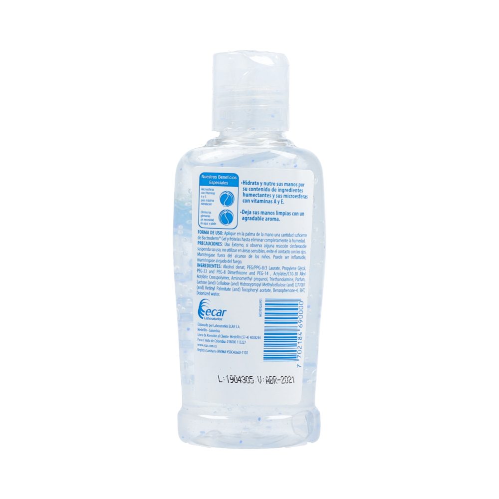 Gel Antibacterial Con Vitaminas A Y E Bactroderm Fco X 135 Ml ...
