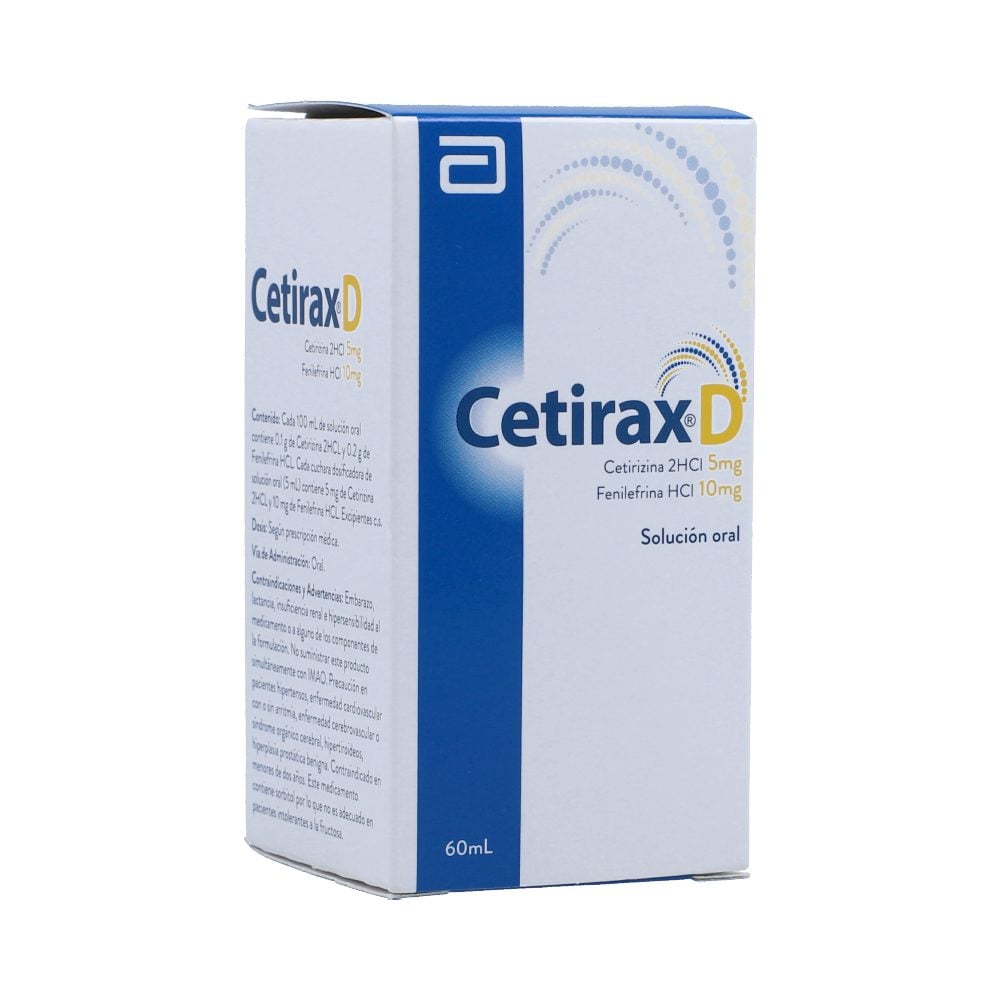 Cetirax D (5+10)Mg/5mL Sol Oral Frasco X 60mL | Cruz Verde