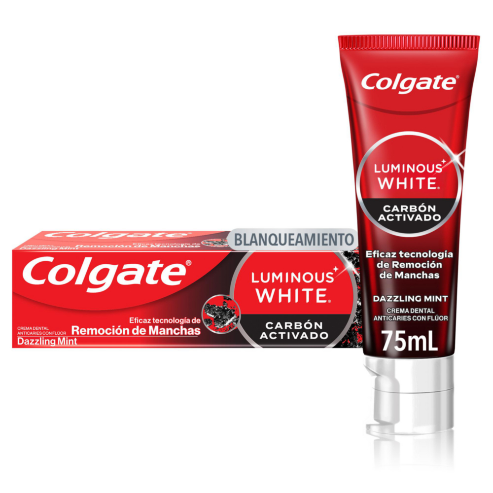 Crema Dental Colgate Luminous White Carbon Activado Tubo X 75Ml | Cruz ...