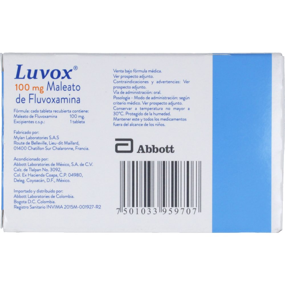 Luvox Tabletas Recubiertas 100Mg Caja X 15 | Los expertos en ahorro Cruz Verde Colombia