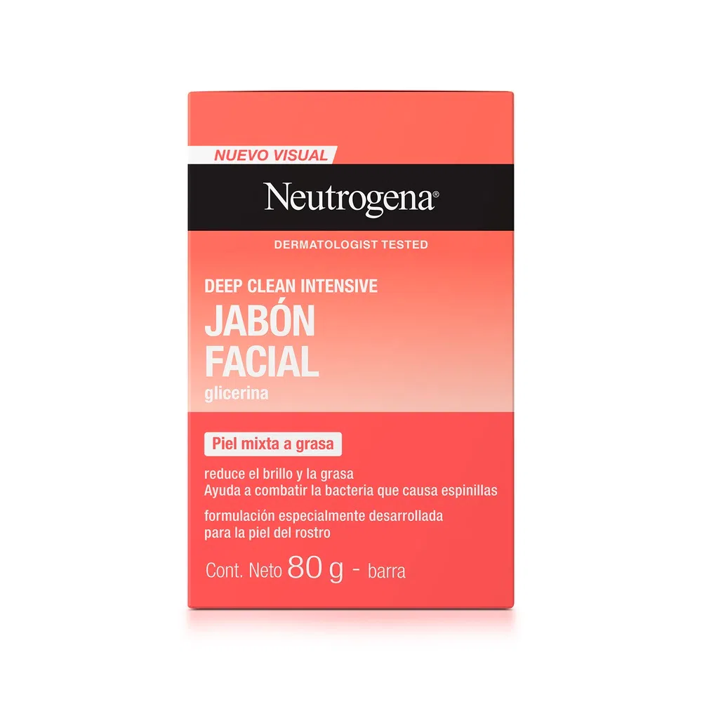 Jabon Facial Neutrogena Deep Clean Piel Mixta A Grasa Bar X 80Gr | Cruz ...