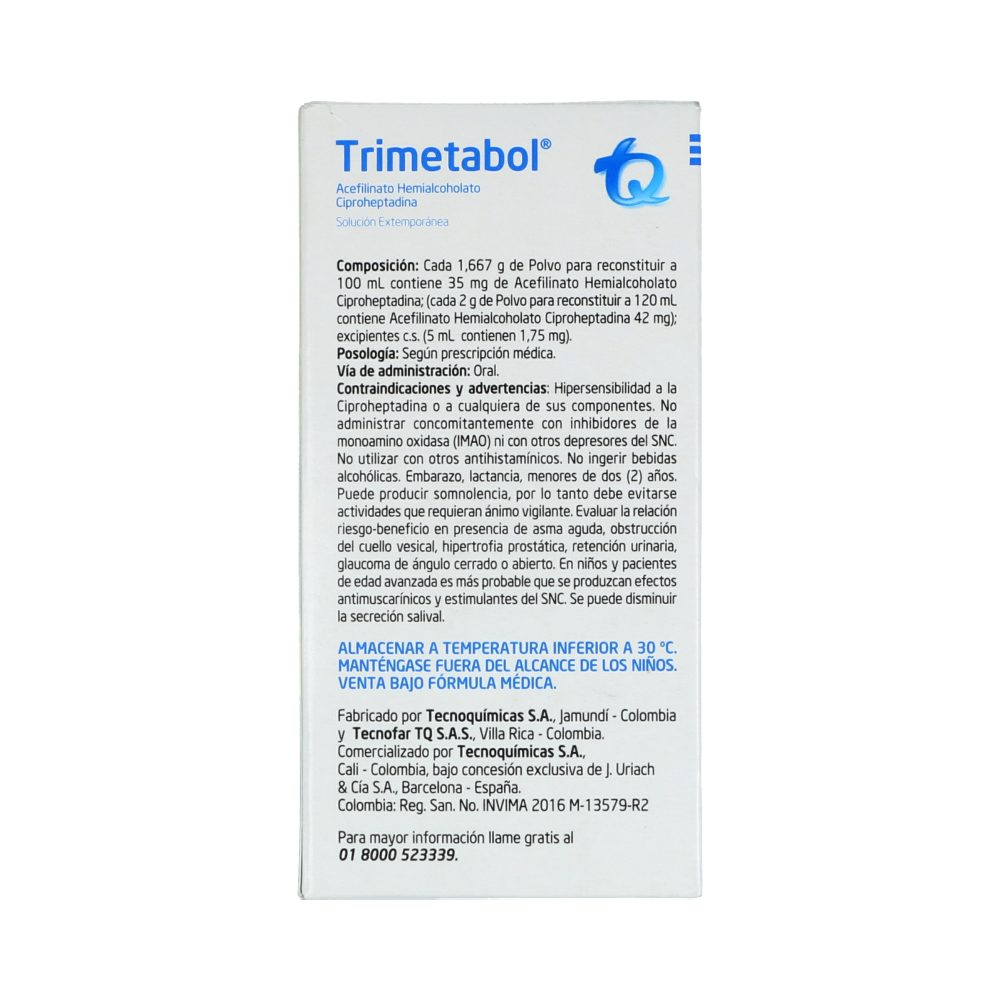 Trimetabol 1.75Mg/5mL Jarabe Frasco X 120 mL | Los expertos en ahorro ...