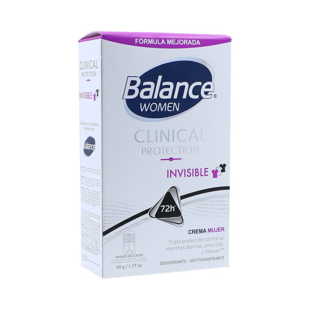 Desodorante Mujer Invisible Balance Fco X 50G Clinical Protection | Los ...