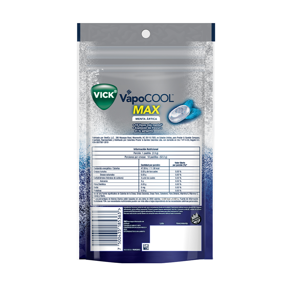 Vick Vapocool Max 18 Und - Total 52.2Gr Menta Artica | Los expertos en ...