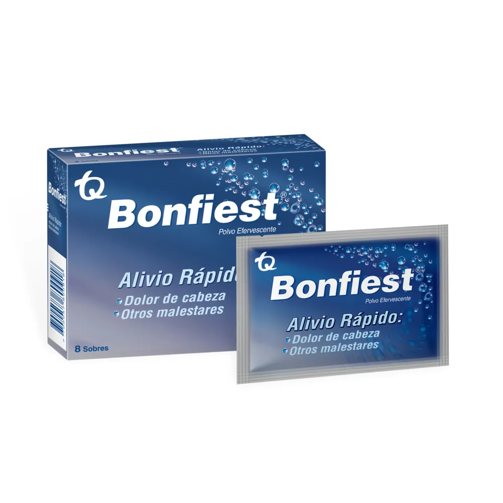 Bonfiest (500+2830)Mg/Sobre Gran Efervescente Caja X 8 Sobre x5Gr