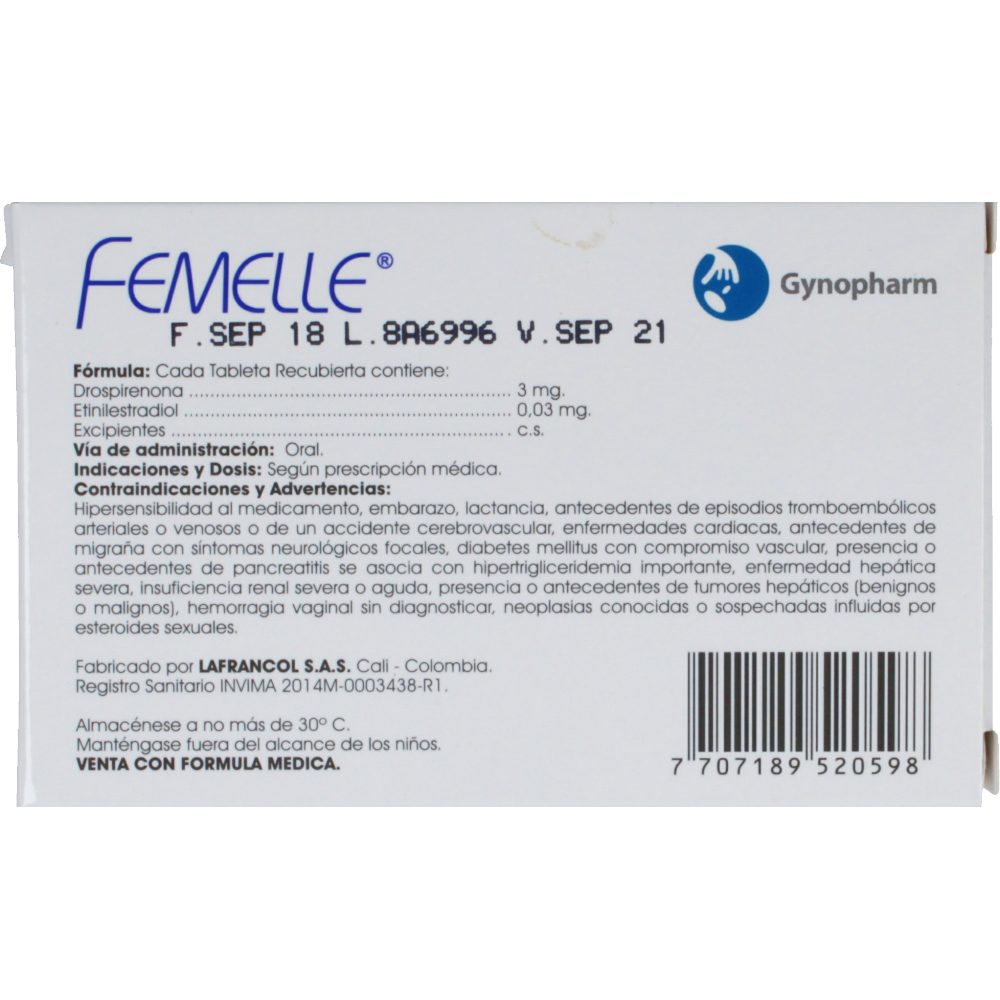 Femelle Tabletas Recubiertas Caja X 21 | Los expertos en ahorro Cruz ...