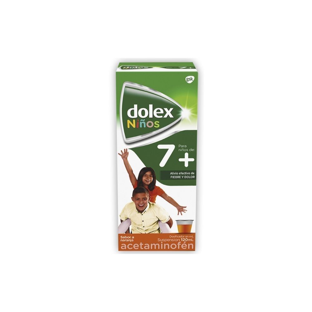 Dolex Niños 7+ Suspensión Oral Sabor a Naranja 250Mg/5mL Frasco X 120 ...