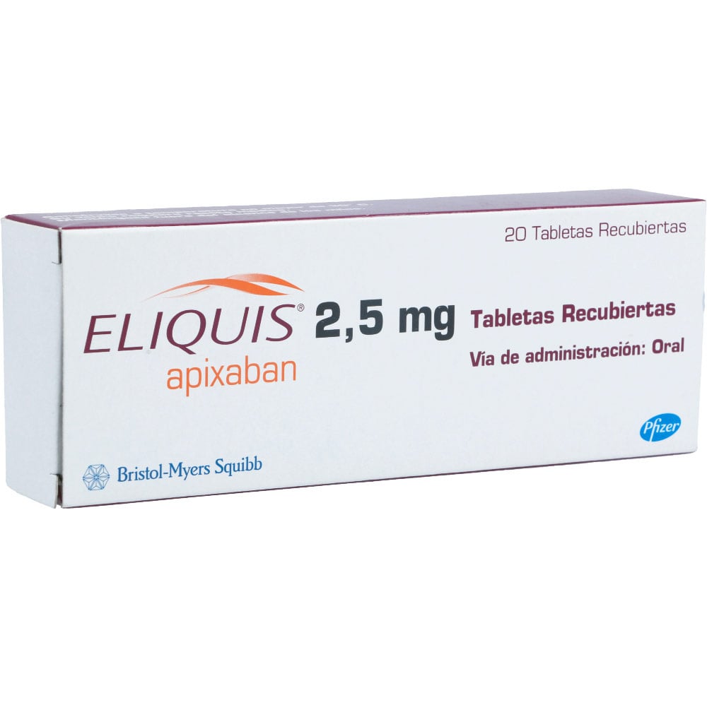 Eliquis 2,5 mg - Tabletas Recubiertas | Cruz Verde | Cruz Verde