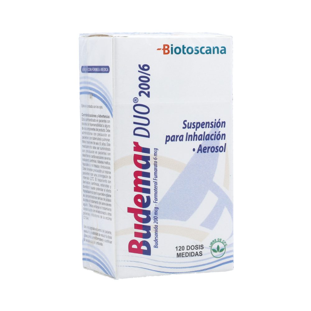 Budemar Duo Suspensión para Inhalación Aerosol Bucal (200+6)Mcg/Dosis ...