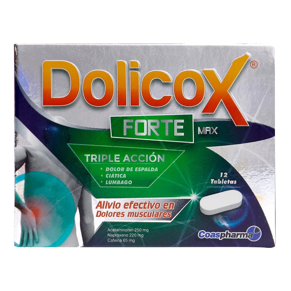 Dolicox Forte Max (250+65+220)mg · 12 Tabletas