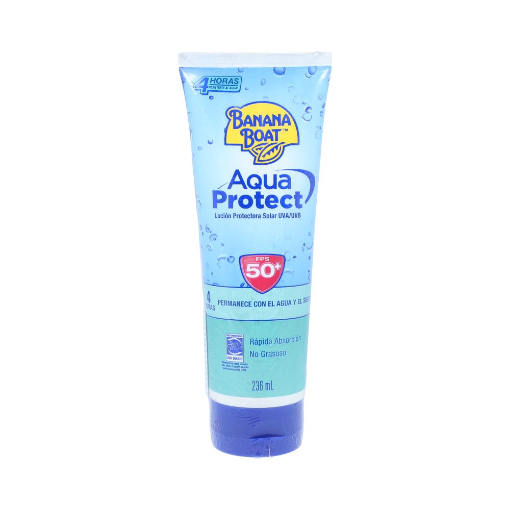 Protector Solar Emulsión Banana Boat Tubo X 236mL Aqua Protect Fps 50 ...