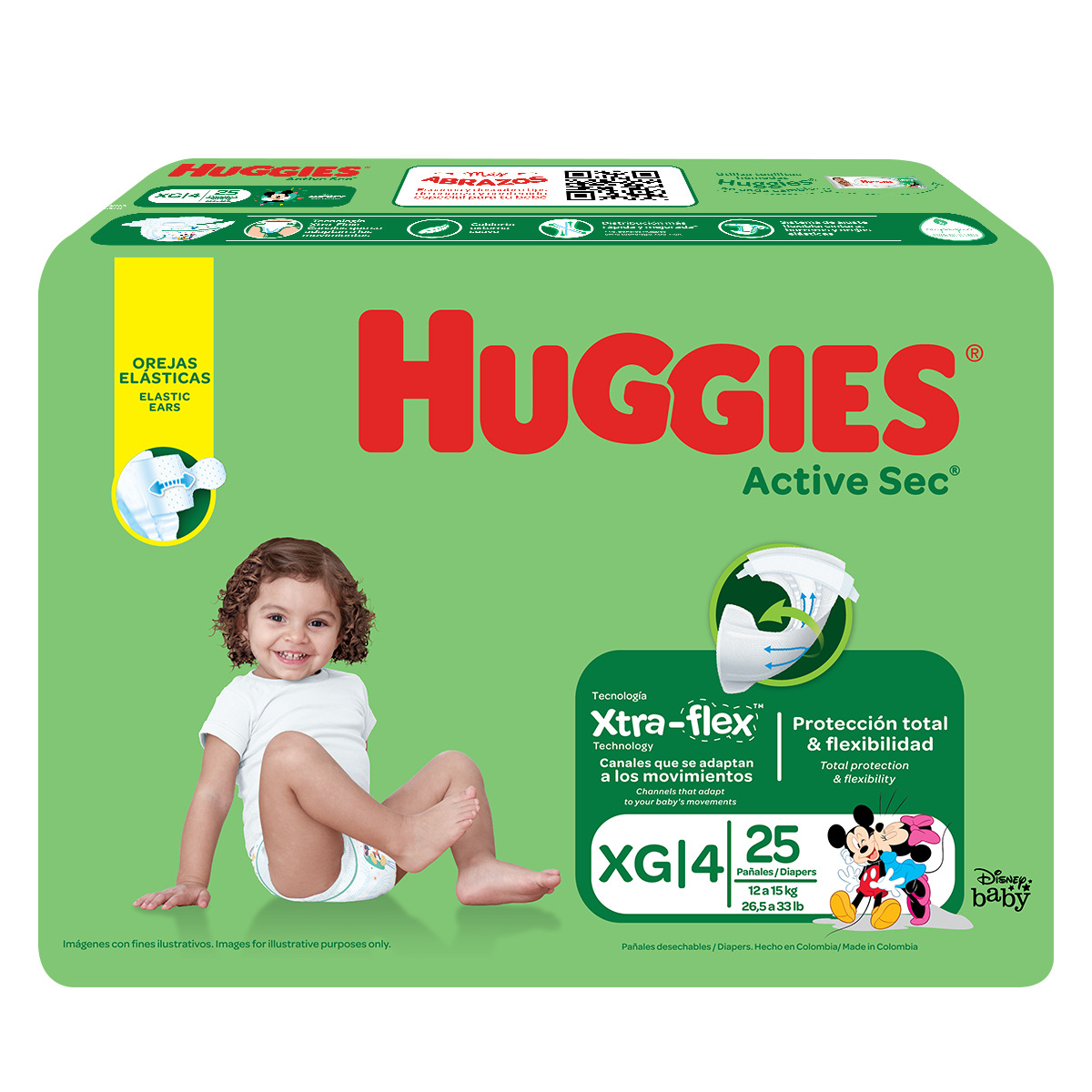 Pañal Huggies Active Sec Xtra Flex Xg4 Paquete X 25 | Los expertos en ...